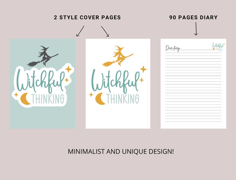 Printable Diary Journal, Witch Thinking Diary, Diary for Her, Printable ...
