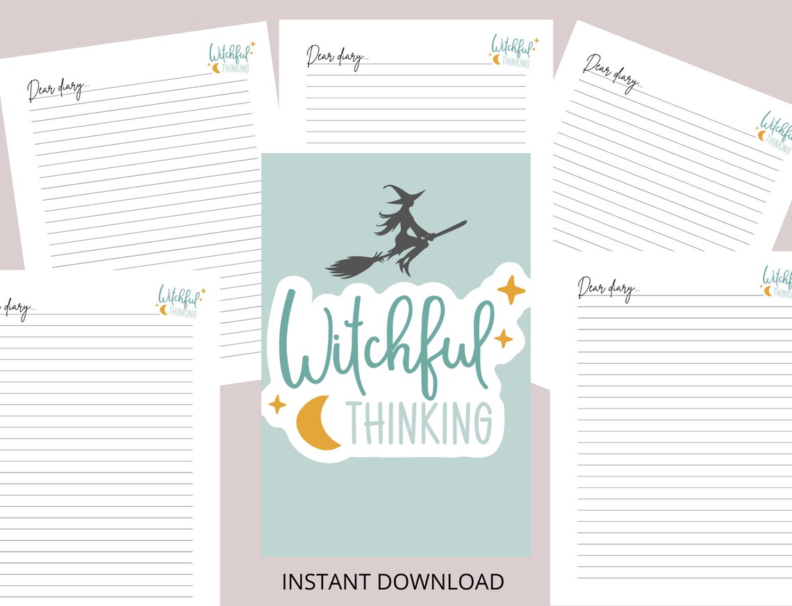 Printable Diary Journal, Witch Thinking Diary, Diary for Her, Printable ...