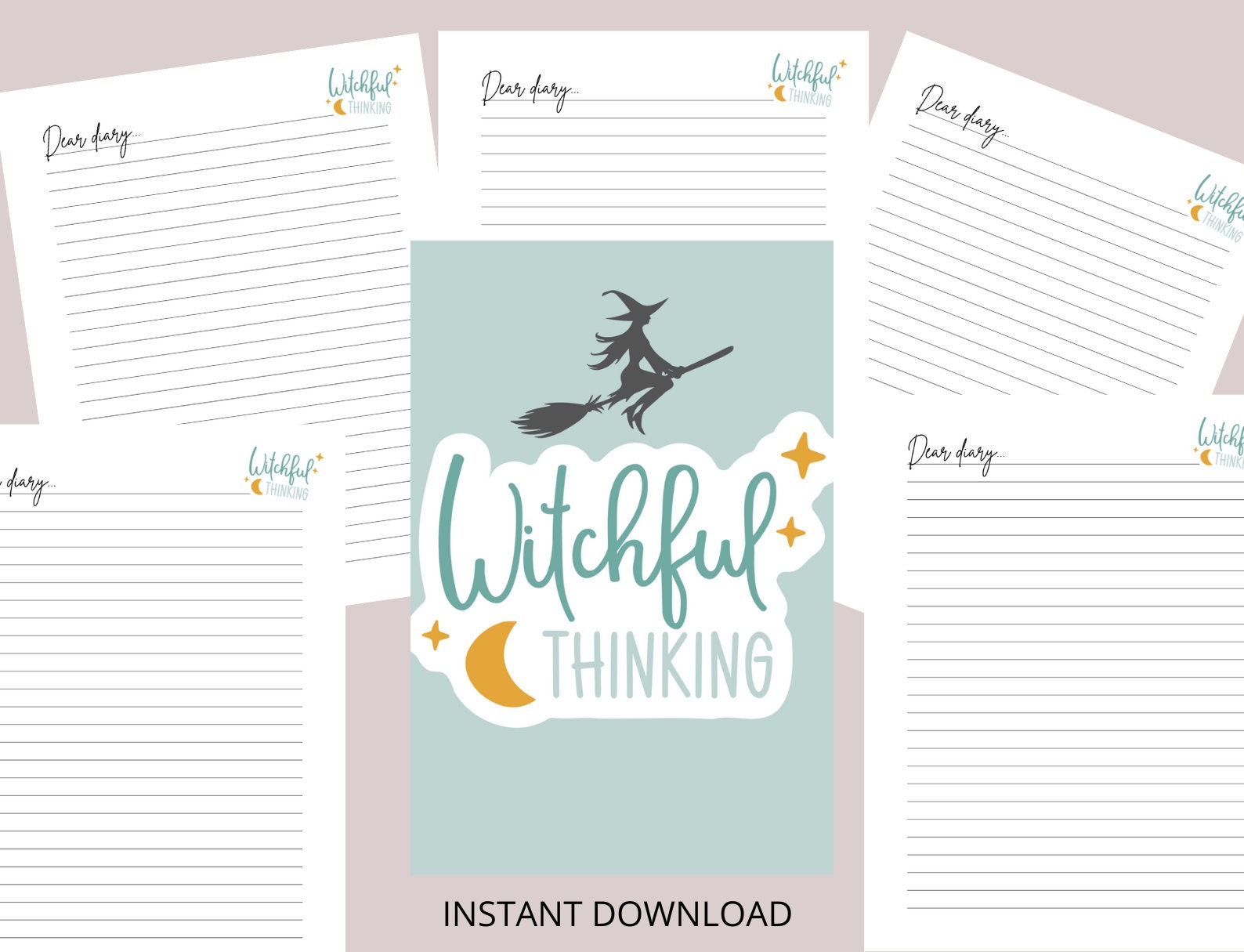Printable Diary Journal, Witch Thinking Diary, Diary for Her, Printable ...