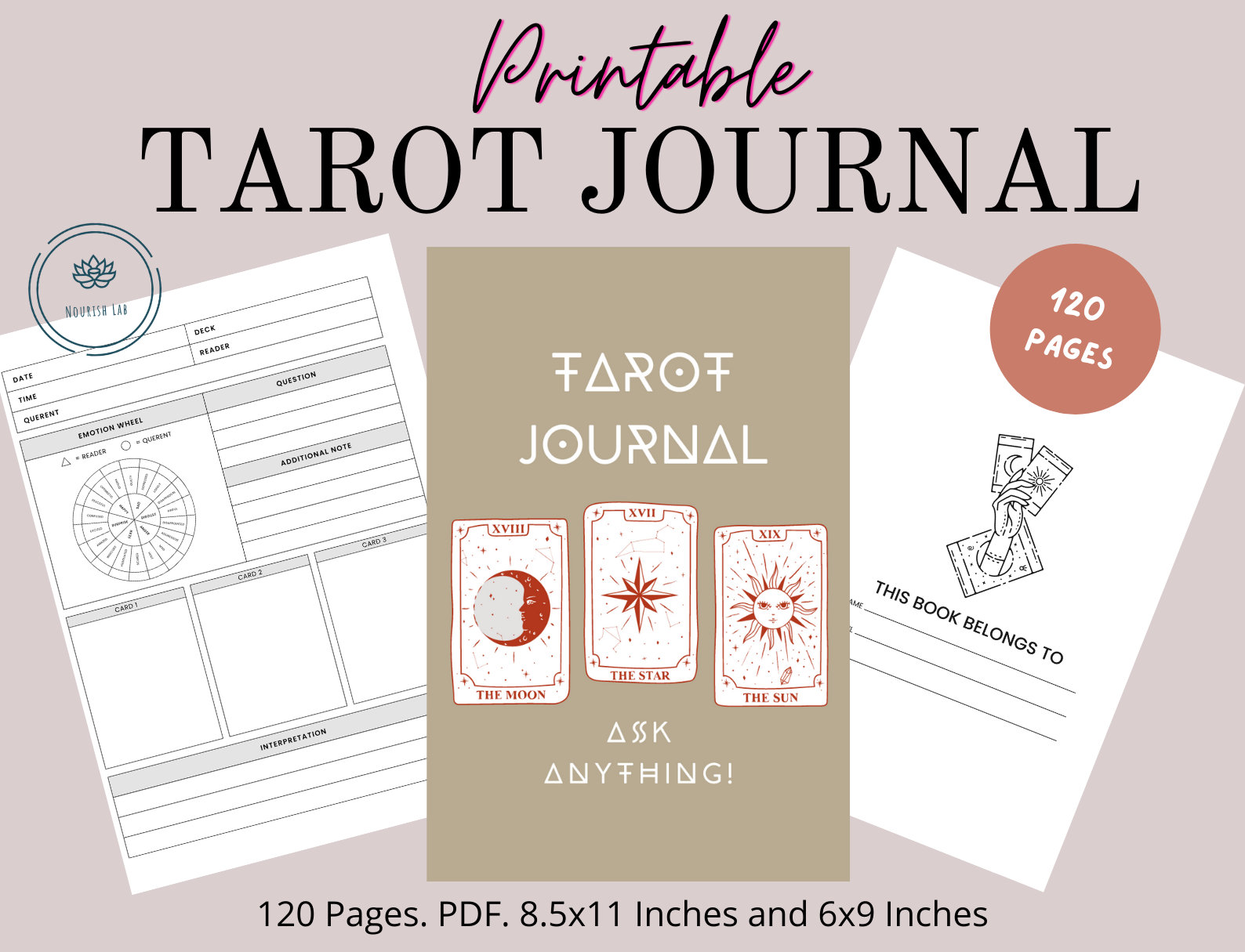 Tarot Card Journal Workbook, Printable Tarot Workbook, Printable Tarot ...