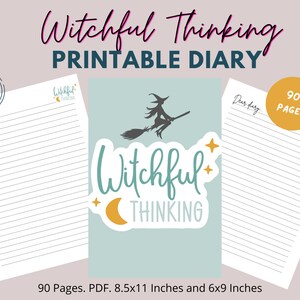 Printable Diary Journal, Witch Thinking Diary, Diary for Her, Printable ...