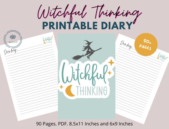 Printable Diary Journal Witch Thinking Diary Diary for Her - Etsy
