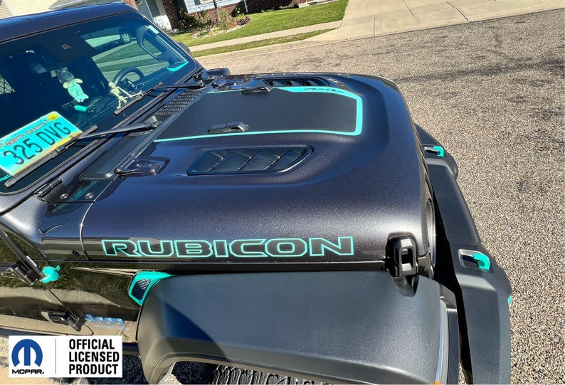 Fits 2021-2025 Jeep Rubicon 4XE Graphics Stickers Vinyl Hood Stripe ...
