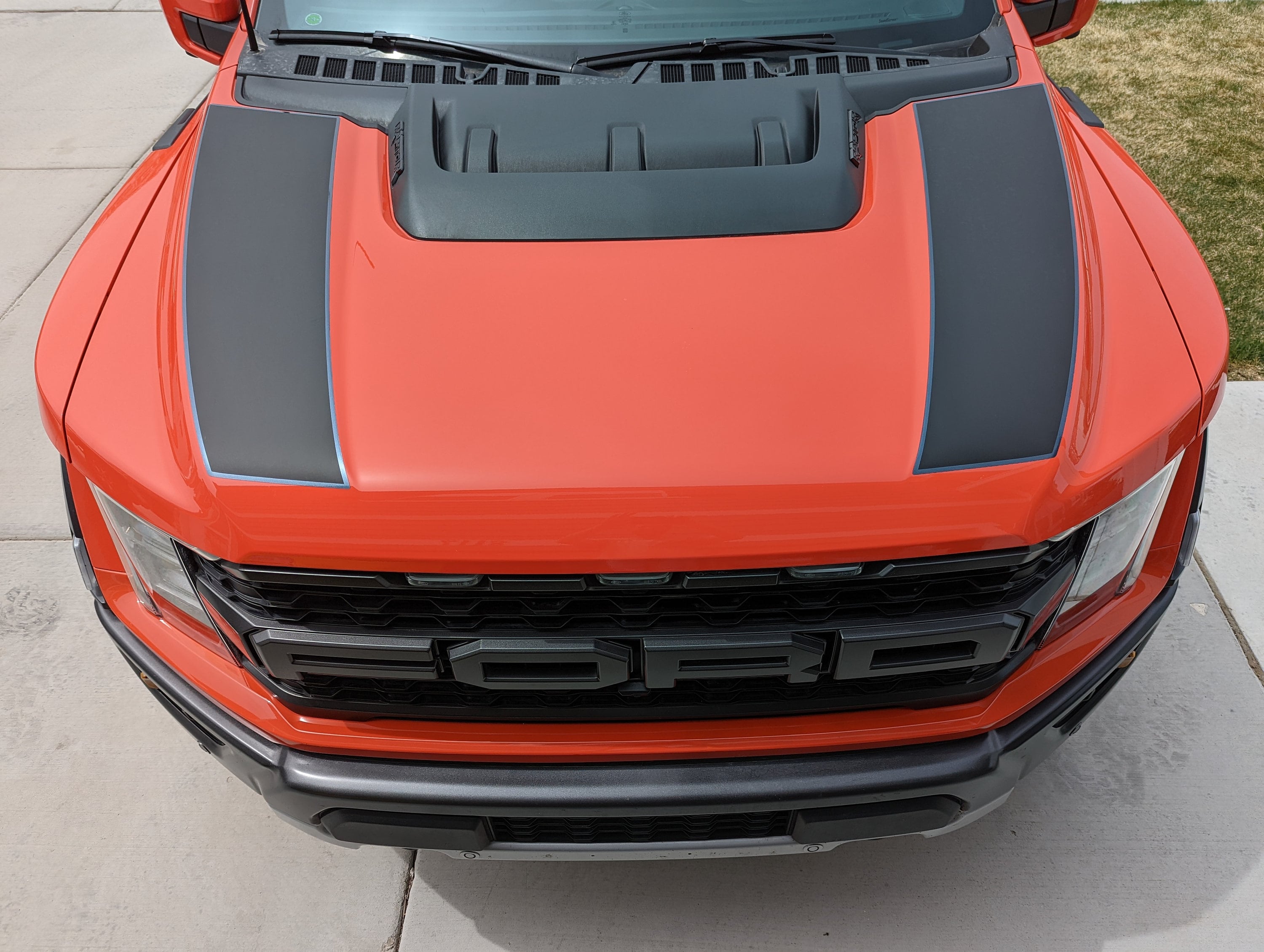 2021-2023 Ford Raptor Dual Hood Stripes W/ Pinstripes Vinyl Graphics ...