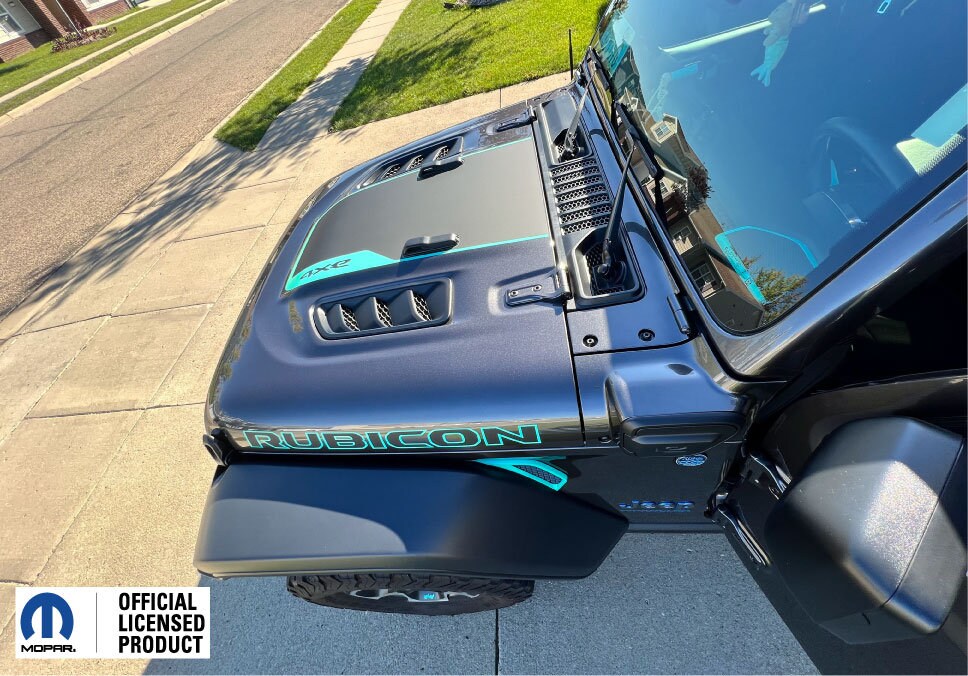 Fits 2021-2025 Jeep Rubicon 4XE Graphics Stickers Vinyl Hood Stripe ...
