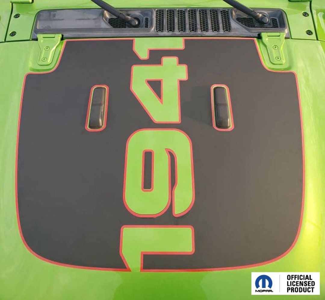 Fits 2018-2025 Jeep Wrangler/gladiator Willys Sport Hood With Outlines ...