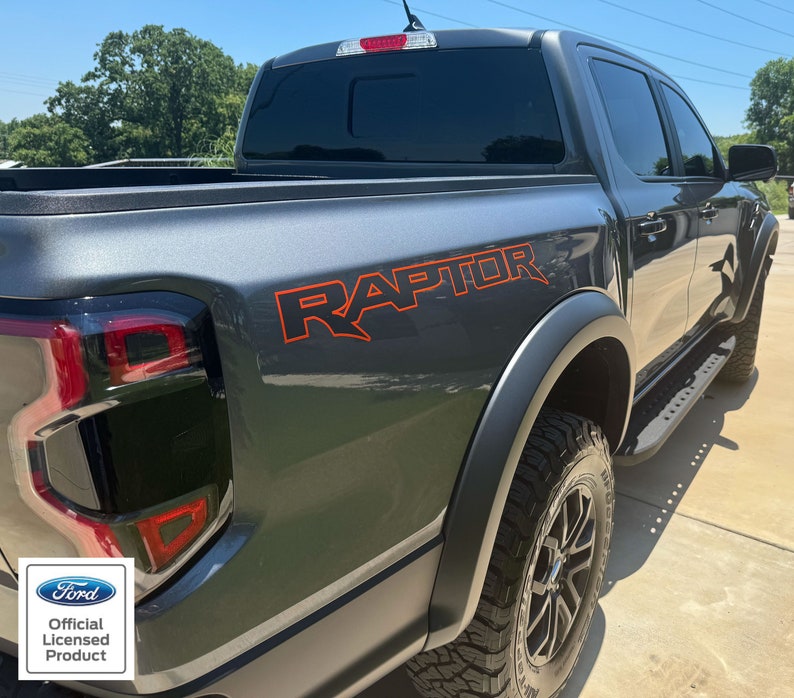 FITS 2024-2026 Ford Ranger Raptor Rear Side Raptor- Comes in Pair Vinyl ...