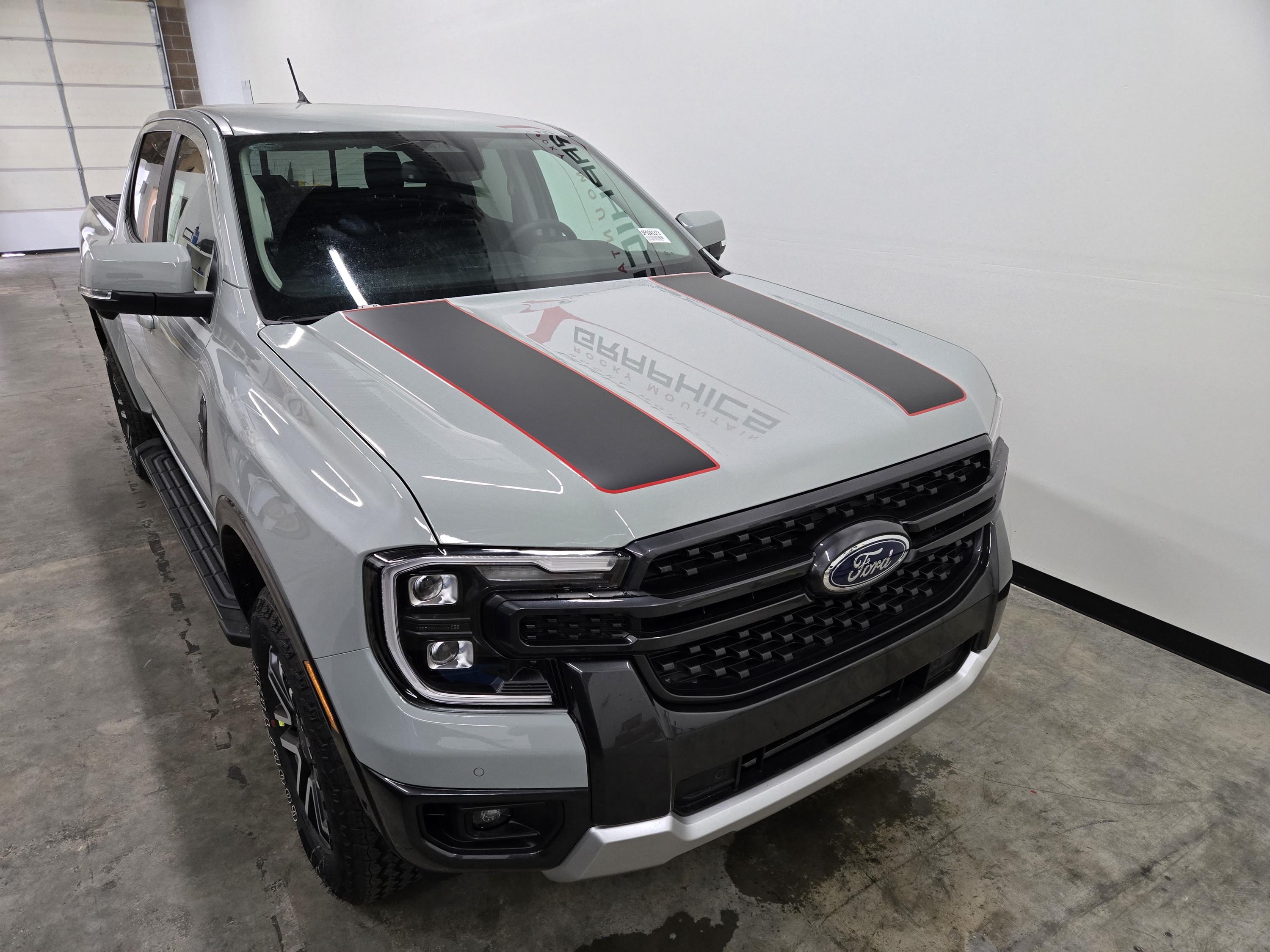 2024-2025 Ford Ranger Dual Hood Stripe With Outlines Sticker Graphic ...