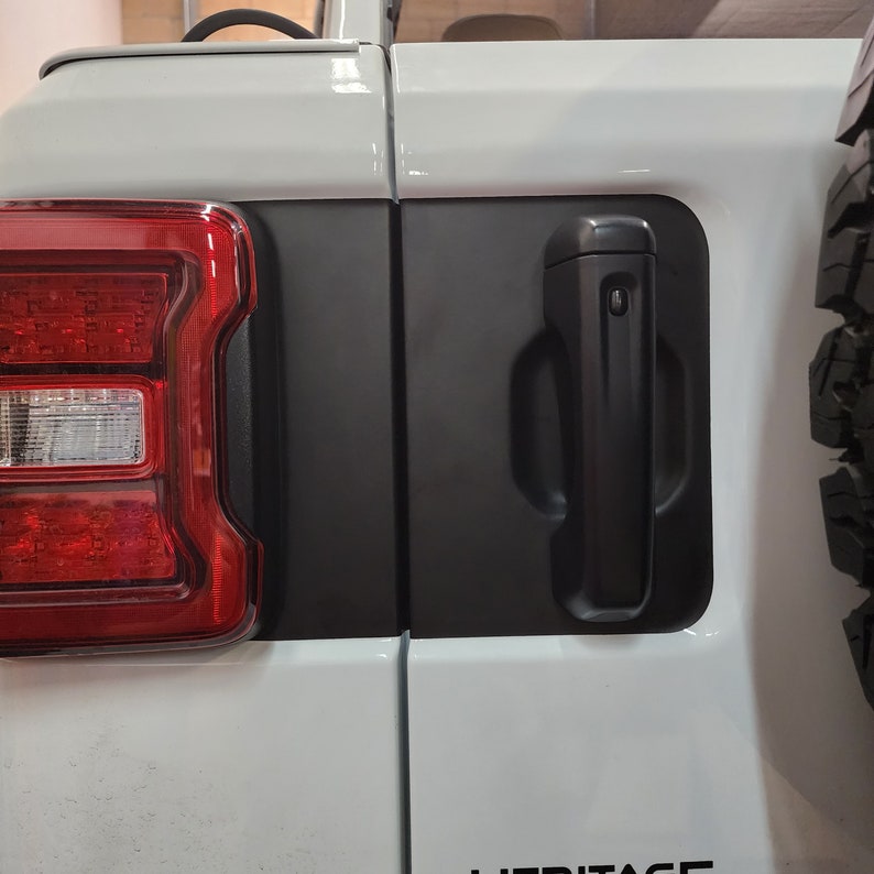 Fits 2018-2025 JEEP Wrangler JL Rear Door Handle Insert Decal Blackout ...