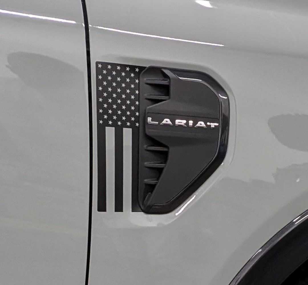 2024 Ford Ranger Fender Grille American Flag Decals Vinyl Graphics ...