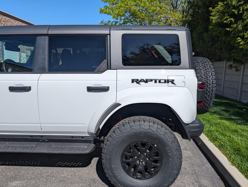 2022-2026 Ford Bronco Raptor Rear Side Raptor Graphics - Comes in Pair ...