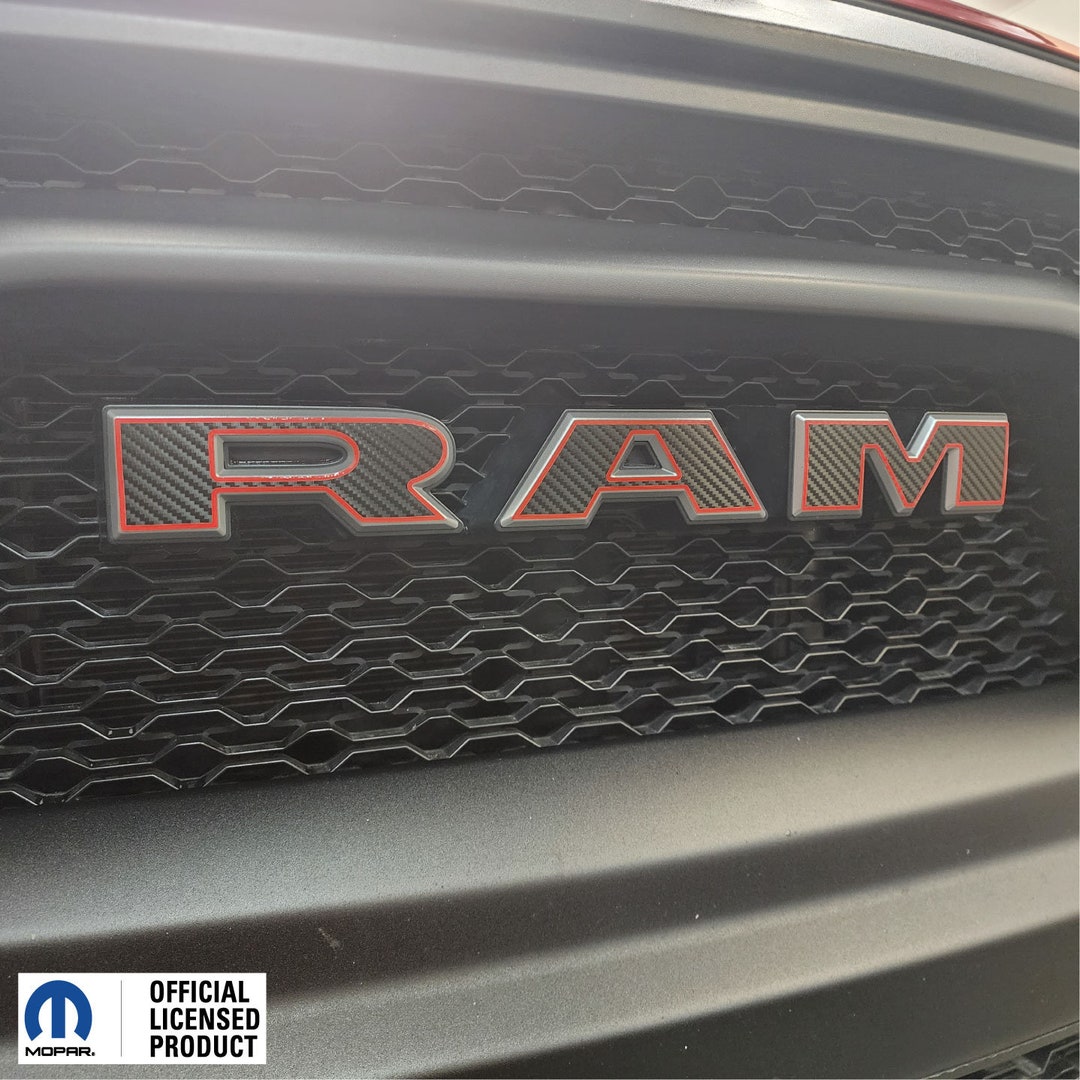 Fits 2019-2024 1500 Dodge Ram Rebel Grille W Outlines Ram Overlay Vinyl ...