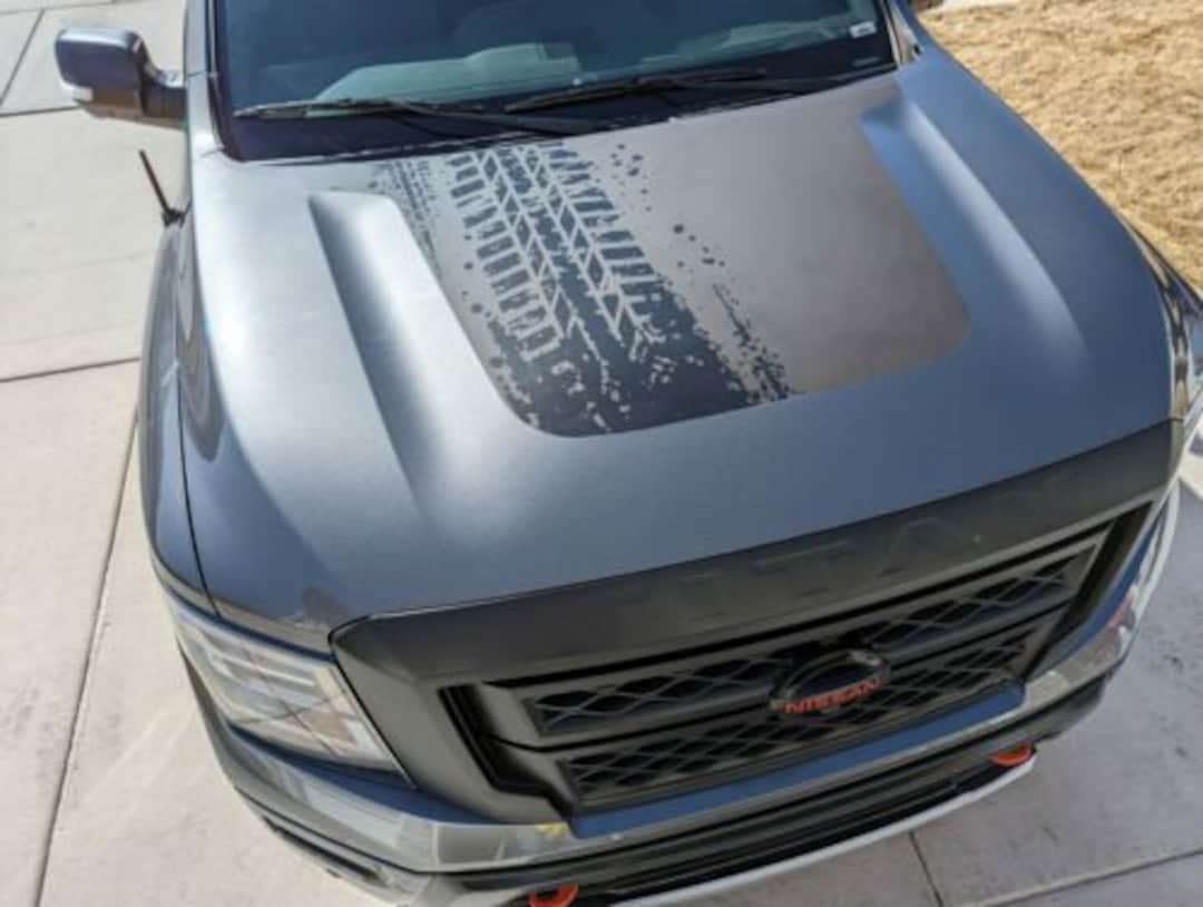 Hood Graphics Vinyl Decal Tread Sticker for 2020-2022 Nissan Titan Pro ...