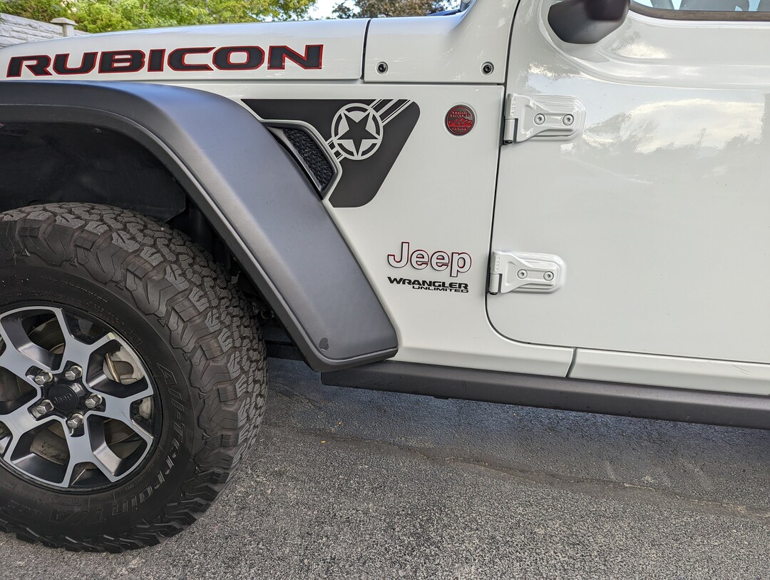 Fits 2018-2025 Jeep JL Wrangler JT Gladiator Fender Military Star Vent ...