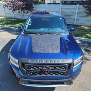 Fits 2022-2024 Nissan Frontier Topographical Hood Graphics Vinyl Decal ...