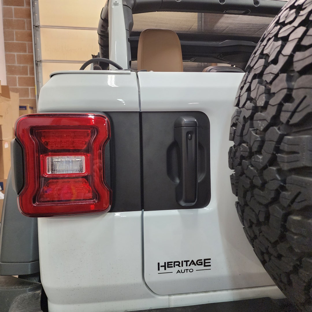 Fits 2018-2025 JEEP Wrangler JL Rear Door Handle Insert Decal Blackout ...