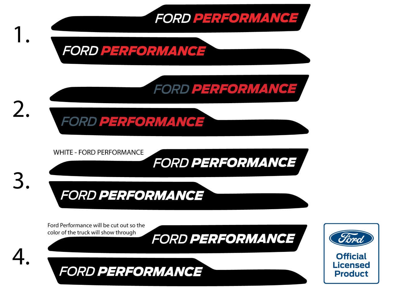 2017-2020 Ford Raptor FORD PERFORMANCE Hood Cowl Vinyl Decal Graphics ...