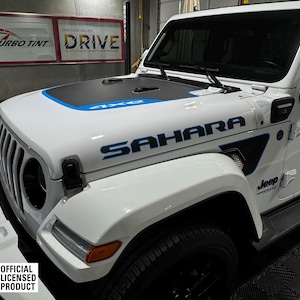 Fits 2018-2025 Jeep Wrangler Sahara Hood Letters Vinyl Graphics ...