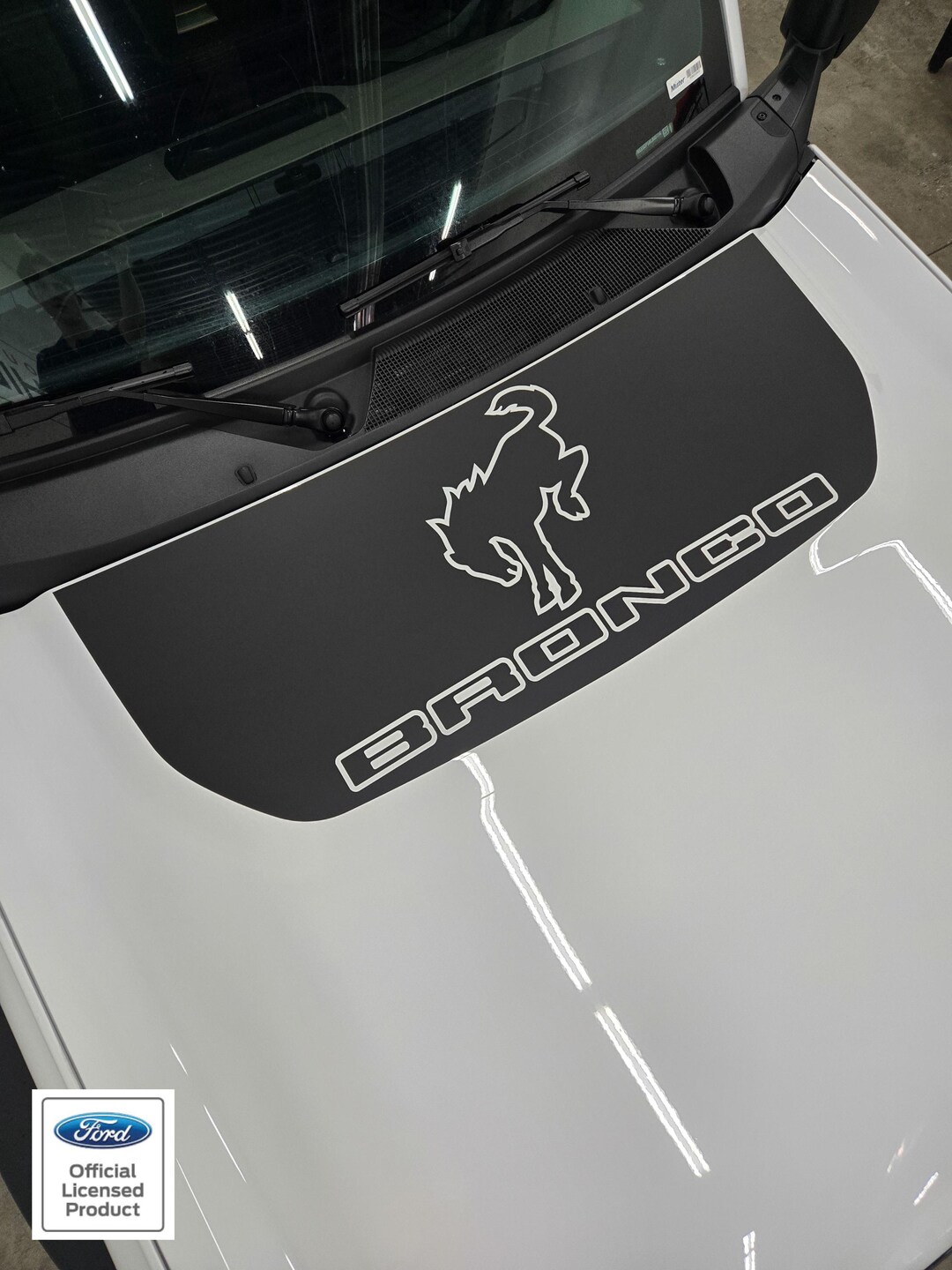 Fits 2021-2025 Ford Bronco Hood Center Pony Decal Full Size Bronco ...