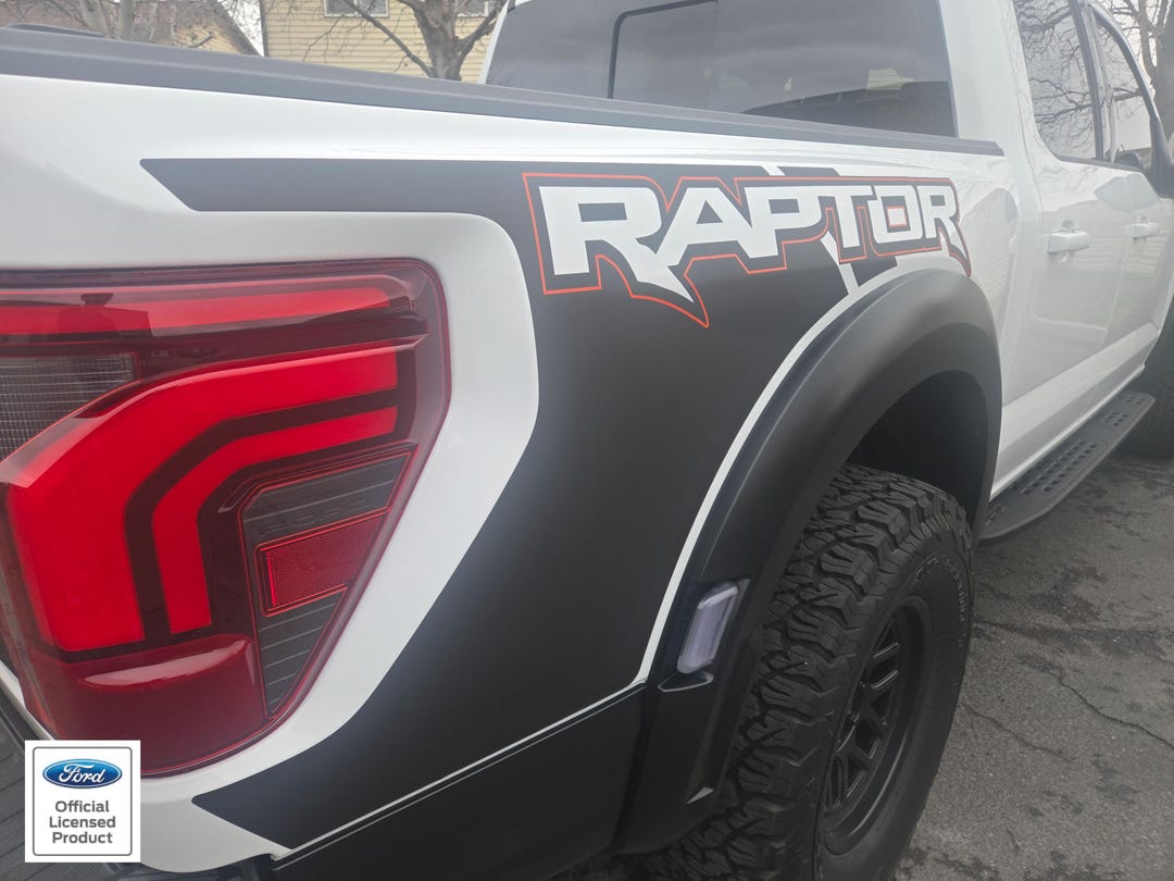 2021-2026 Ford F-150 Raptor Neue Art Bett Grafiken mit Umrissen Vinyl ...