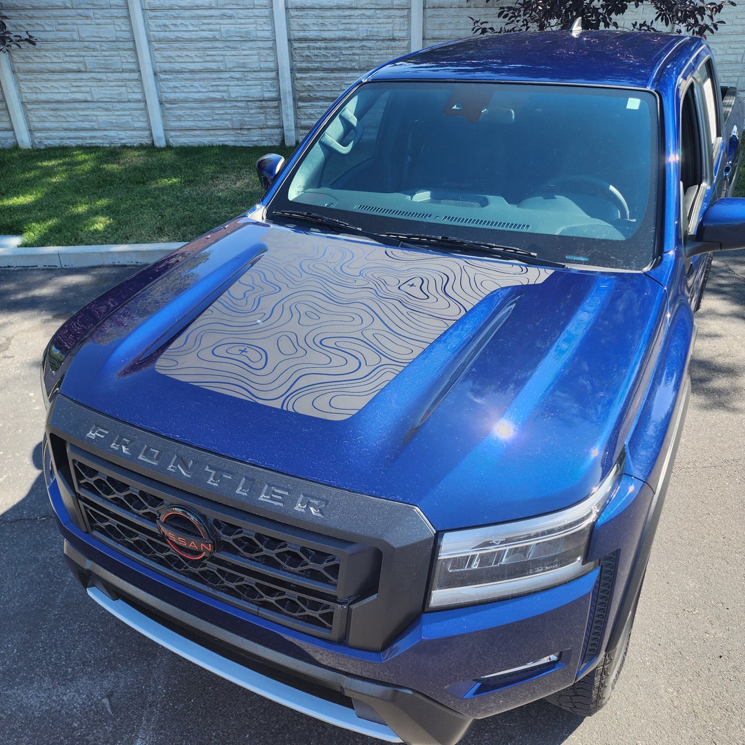 Fits 2022-2024 Nissan Frontier Topographical Hood Graphics Vinyl Decal ...