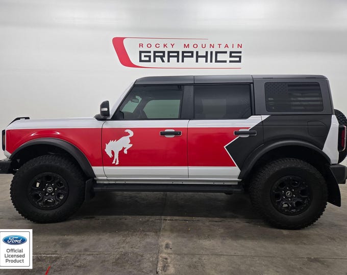 Decals for Ford Bronco - Retro Side Stripe With Mountain Silhouette ...