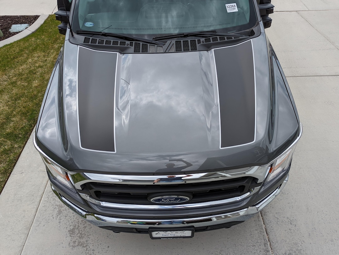 Calcomanías de vinilo con franjas y contornos para el capó de la Ford F ...