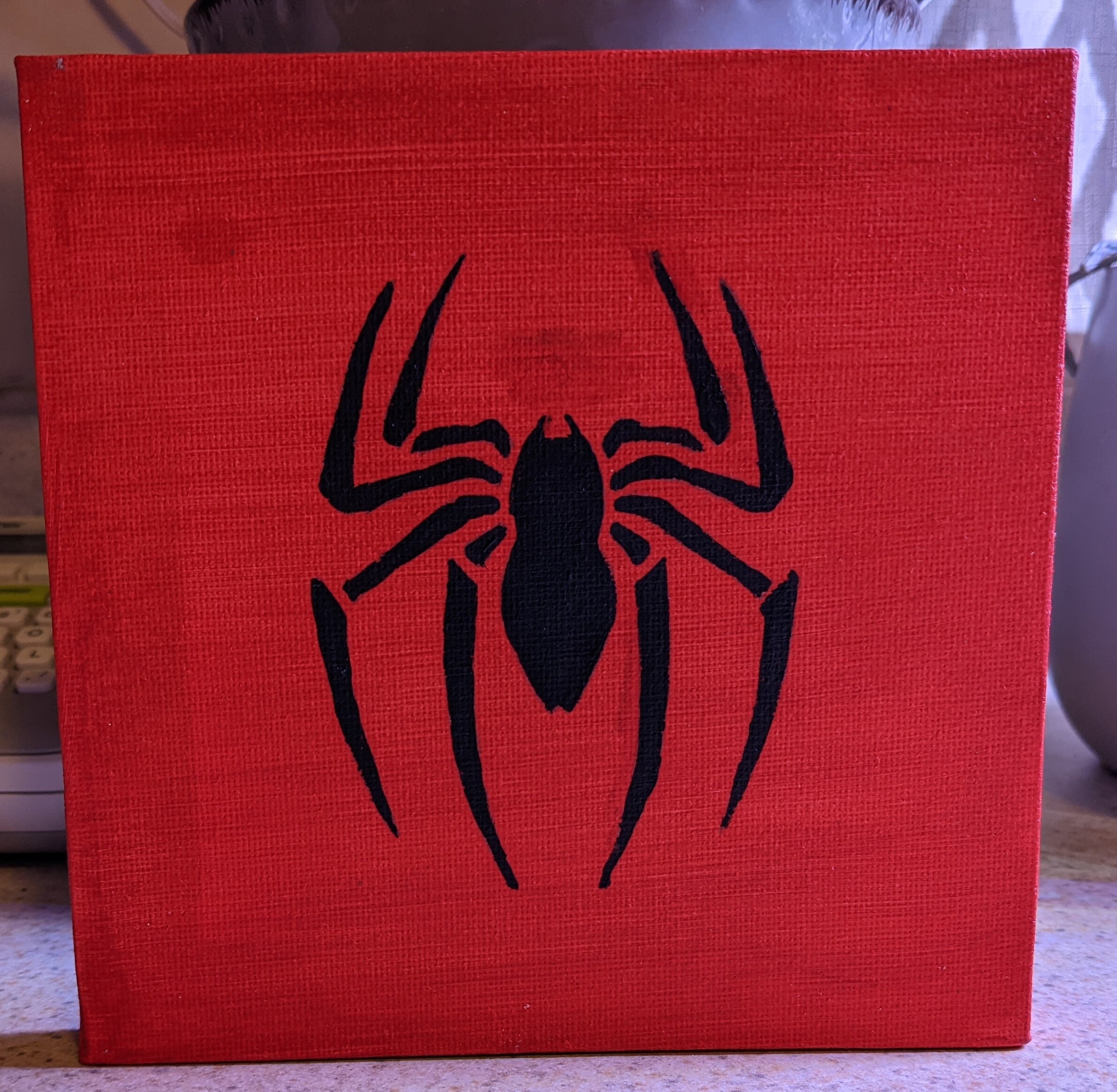 Spiderman Logo - Framed 6X6 Acrylic Painting - Etsy