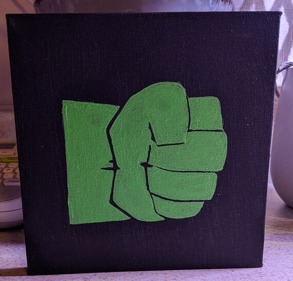 Hulk Smash logo Acrylic Painting 6X6 - Etsy