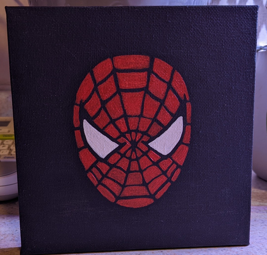 Spiderman - Framed 6x6 Acrylic Painting - Etsy