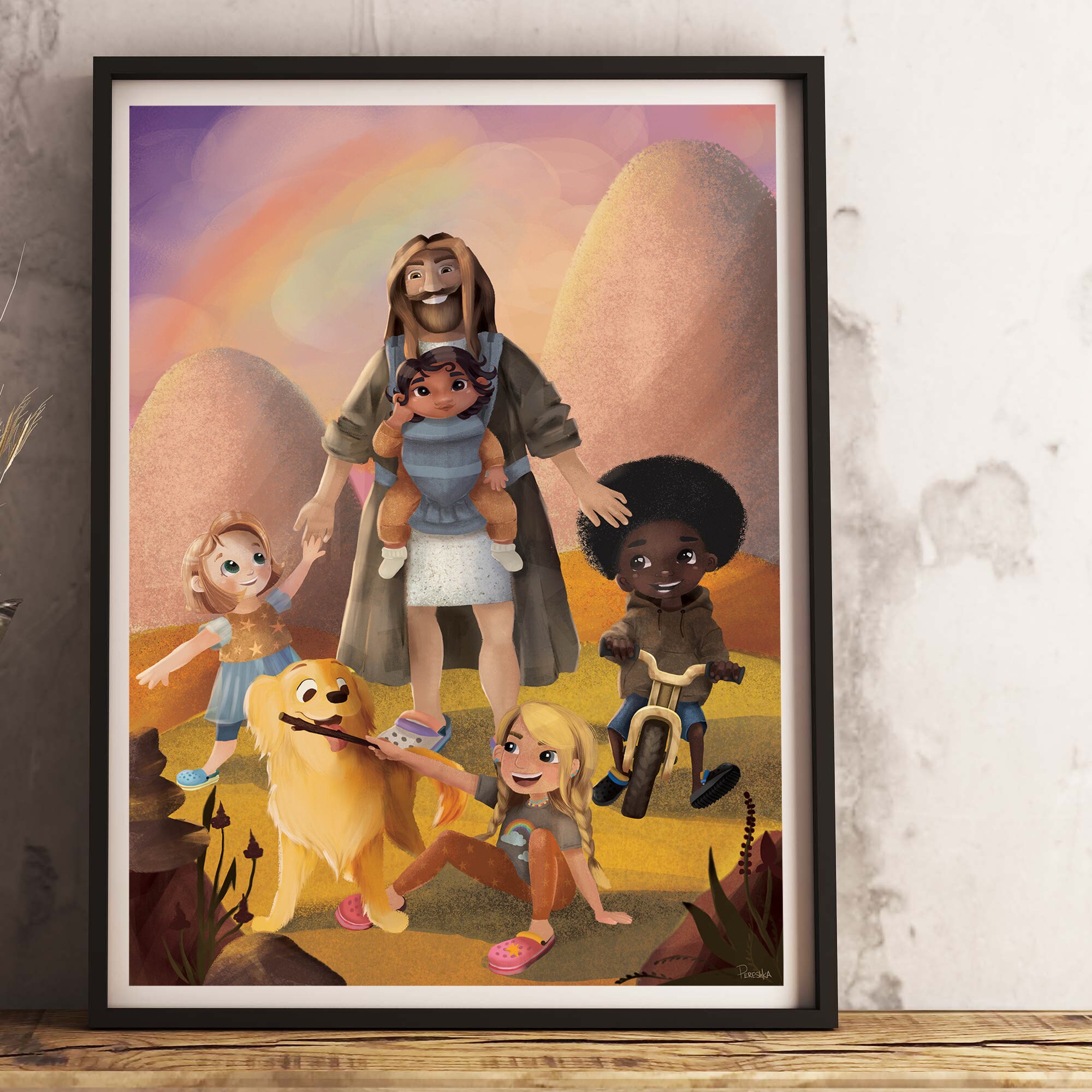 Jesus With the Kids, Digital Print - Etsy