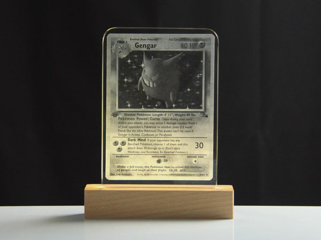 Gengar Crystal Pokemon Card - LED Night Light Display - Birthday ...