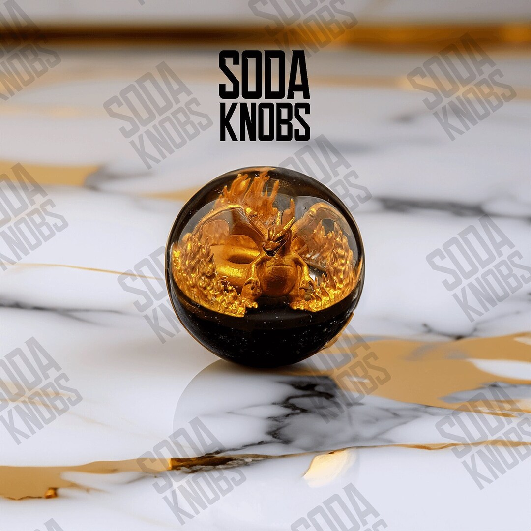 GOLD EDITION Charizard: Custom Poke Shift Knob. Charizard Shift Knob ...