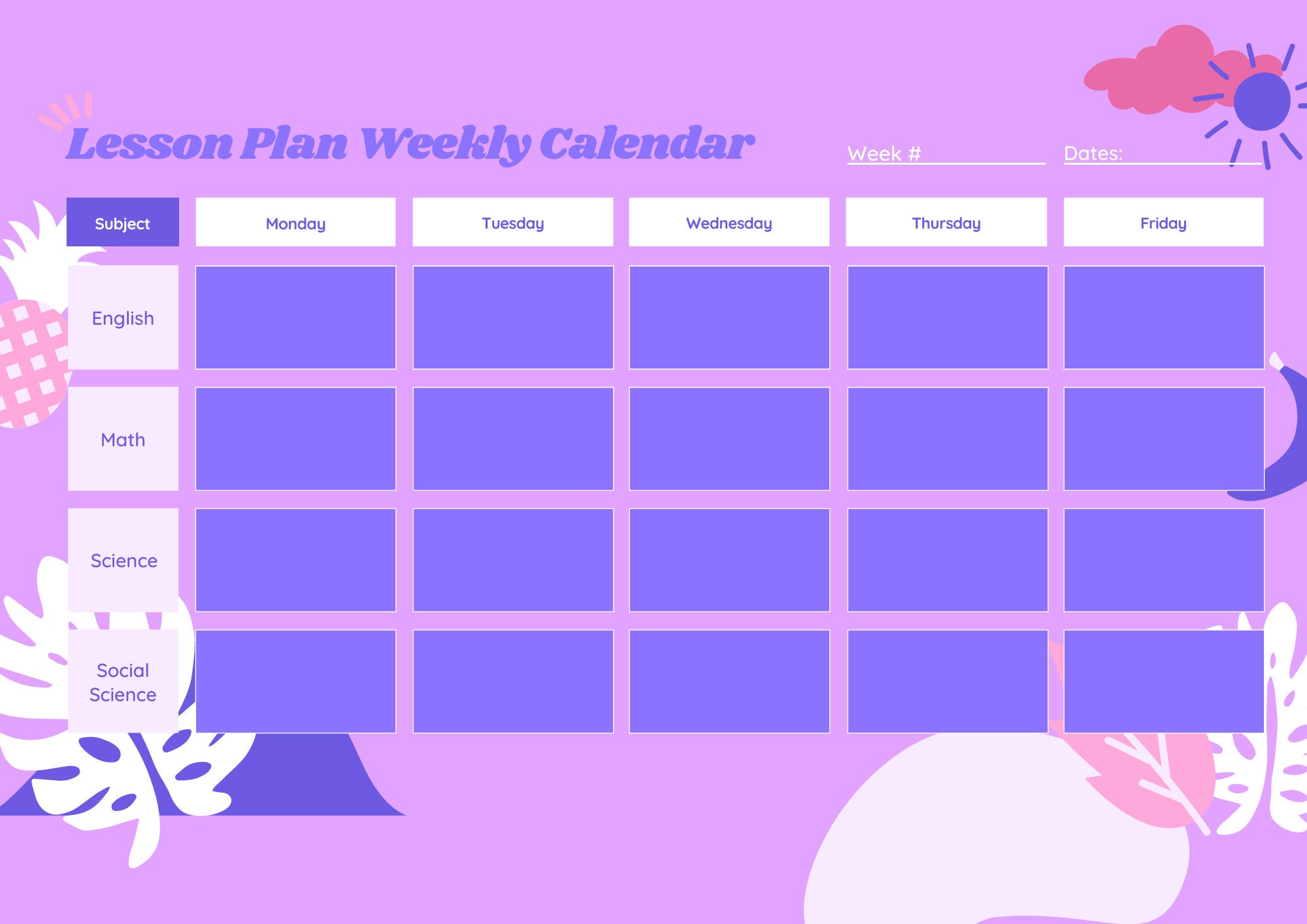 Printable Weekly Classroom Calendar| Printable Classroom Teacher ...