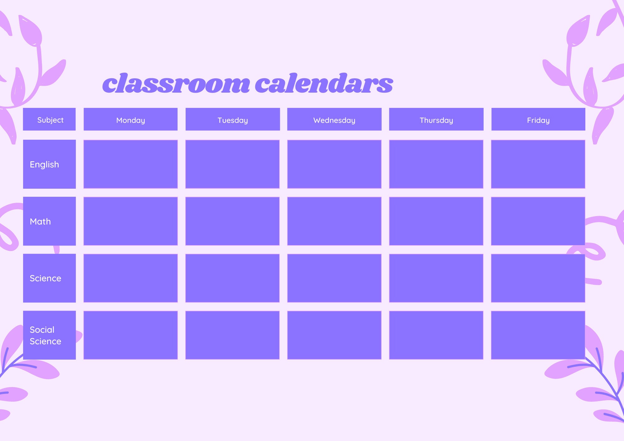 Lesson Plan Subject Academic Planner |printable Weekly Classroom ...
