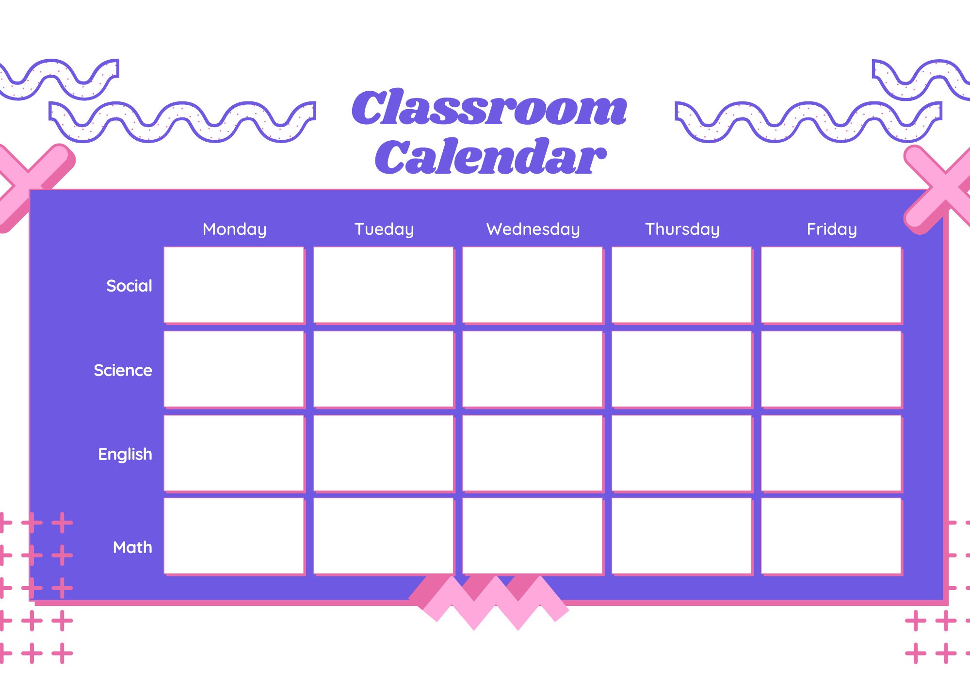 Weekly Classroom Calendar| Printable Classroom Teacher Decoration and ...