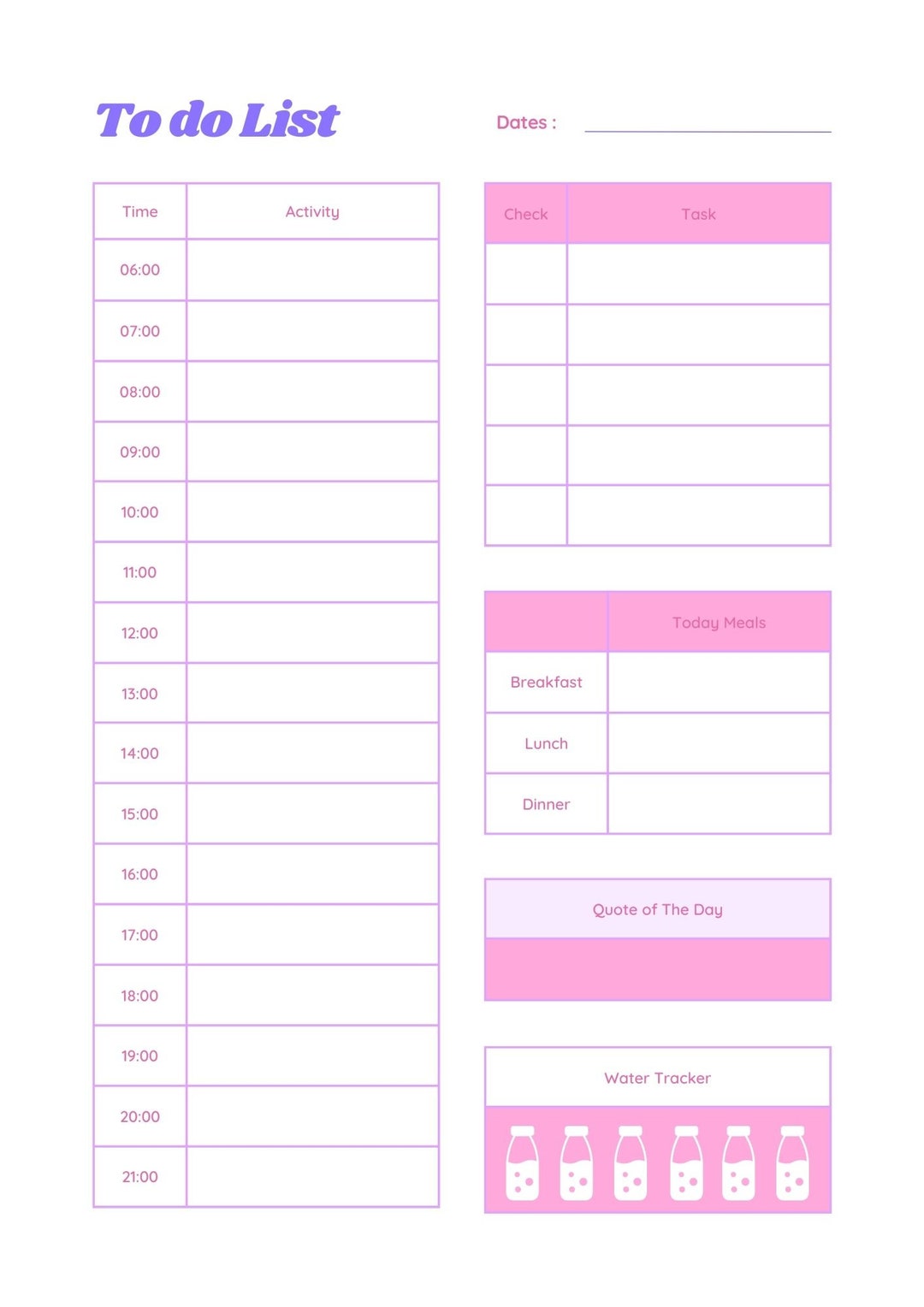 Printable to Do List Instant Download|| Minimal Productivity Planner ...