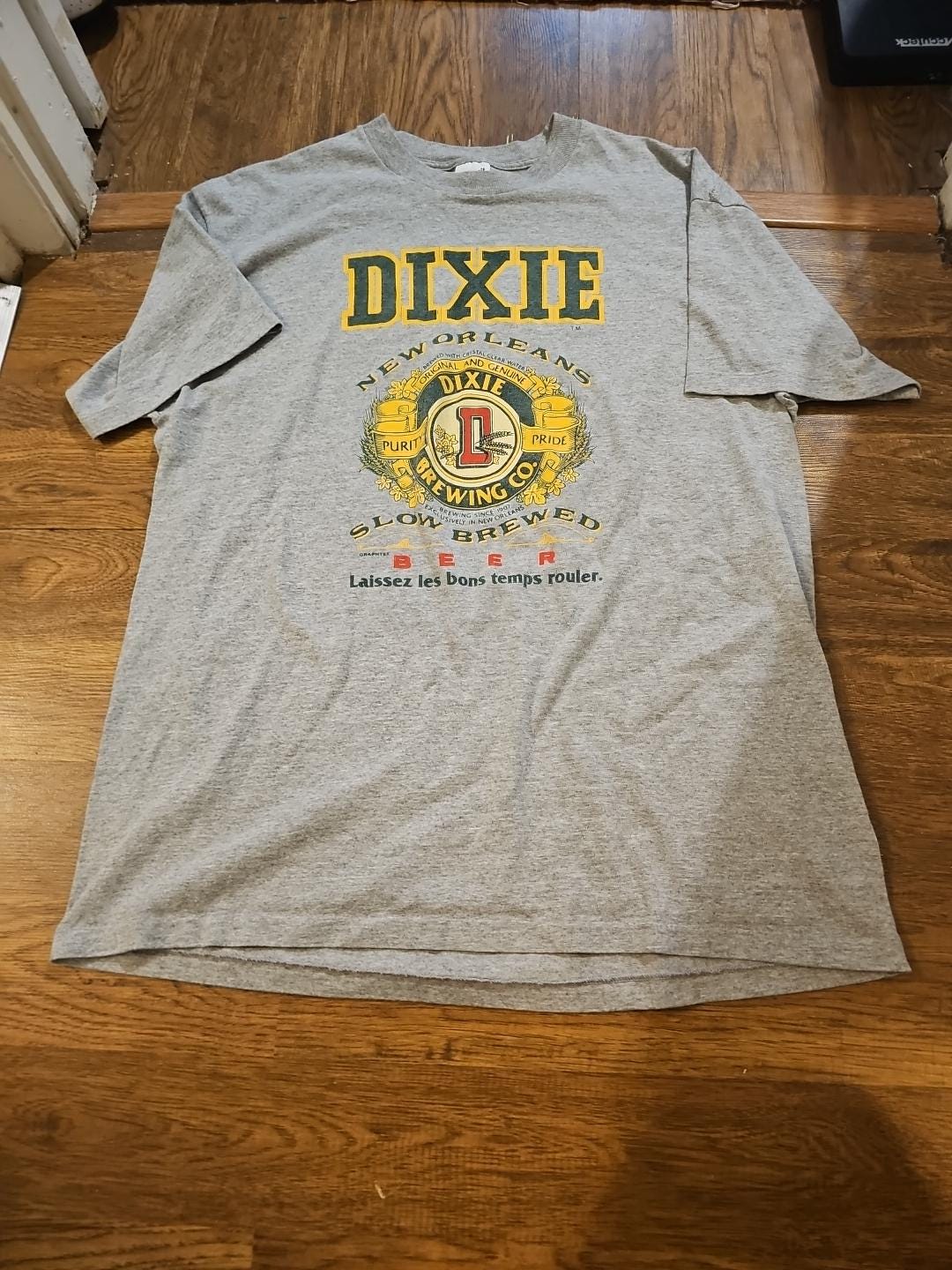 VTG 90s Dixie Brewing Co New Orleans Beer Tee Shirt Gray Single Stitch ...