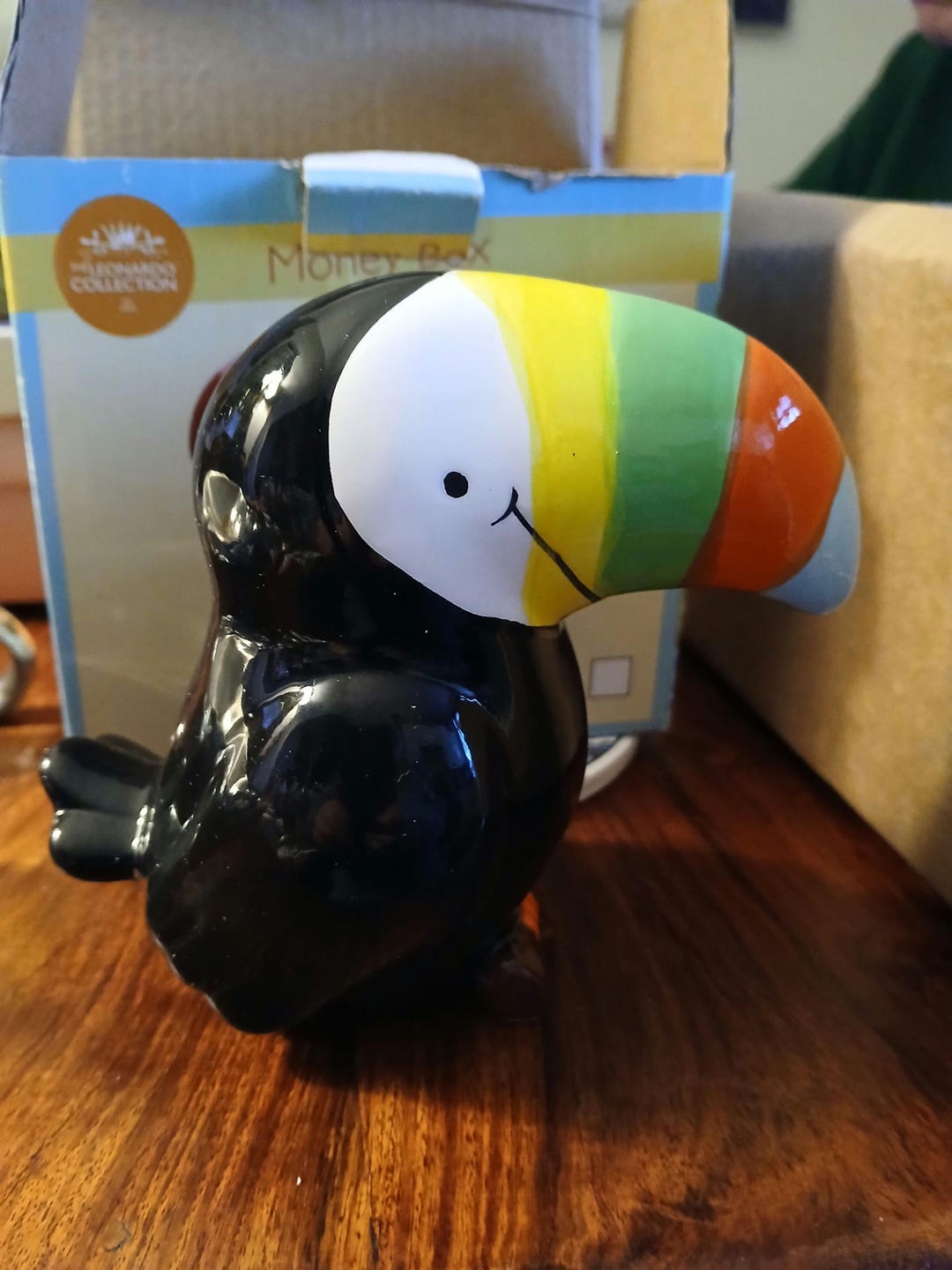 Childrens Novely Money Box | Ceramic Black / Multi Pelican Piggy Bank ...