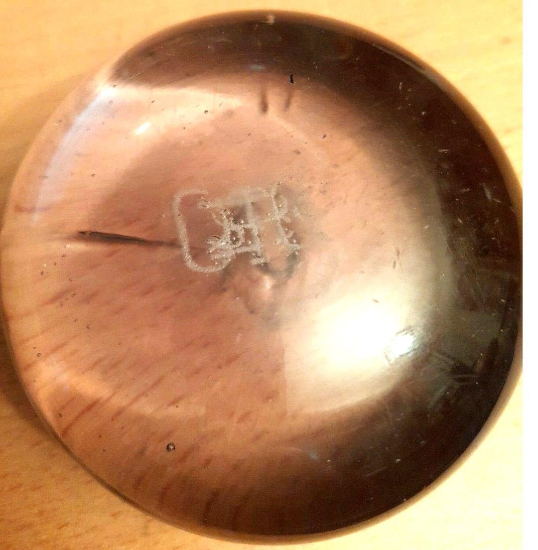 Antique Monogrammed Glass Paperweight With Unusual Chinese? Symbols ...