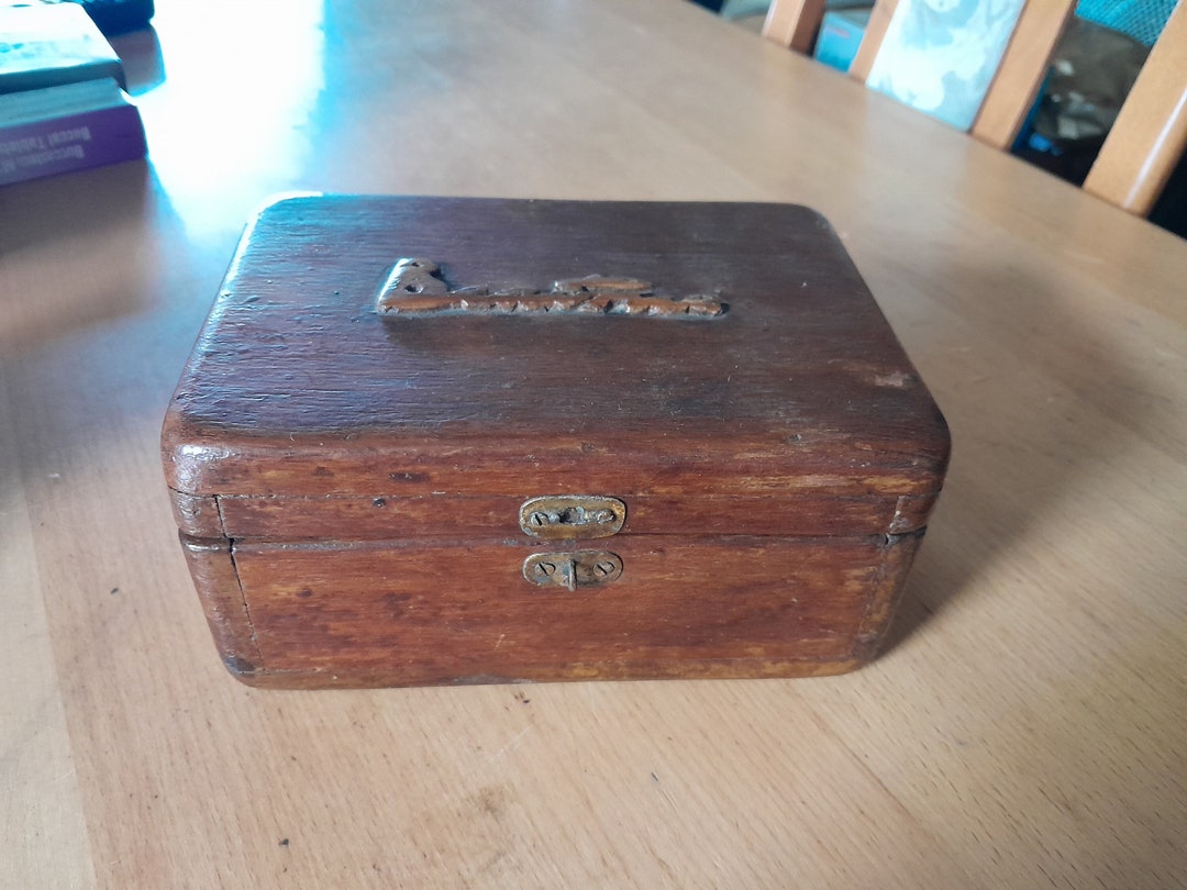 Antique Handmade Wooden Jewellery Box C 1900s VGC - Etsy