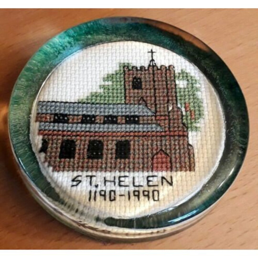 Flat Sampler Paperweight St Helen Church 800 Yrs 1190 1990 9cm VGC - Etsy