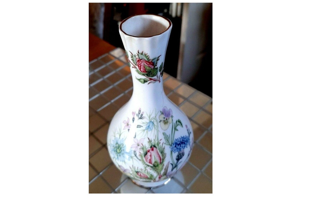 AYNSLEY Wild Tudor Bud Vase White 15cm - Etsy