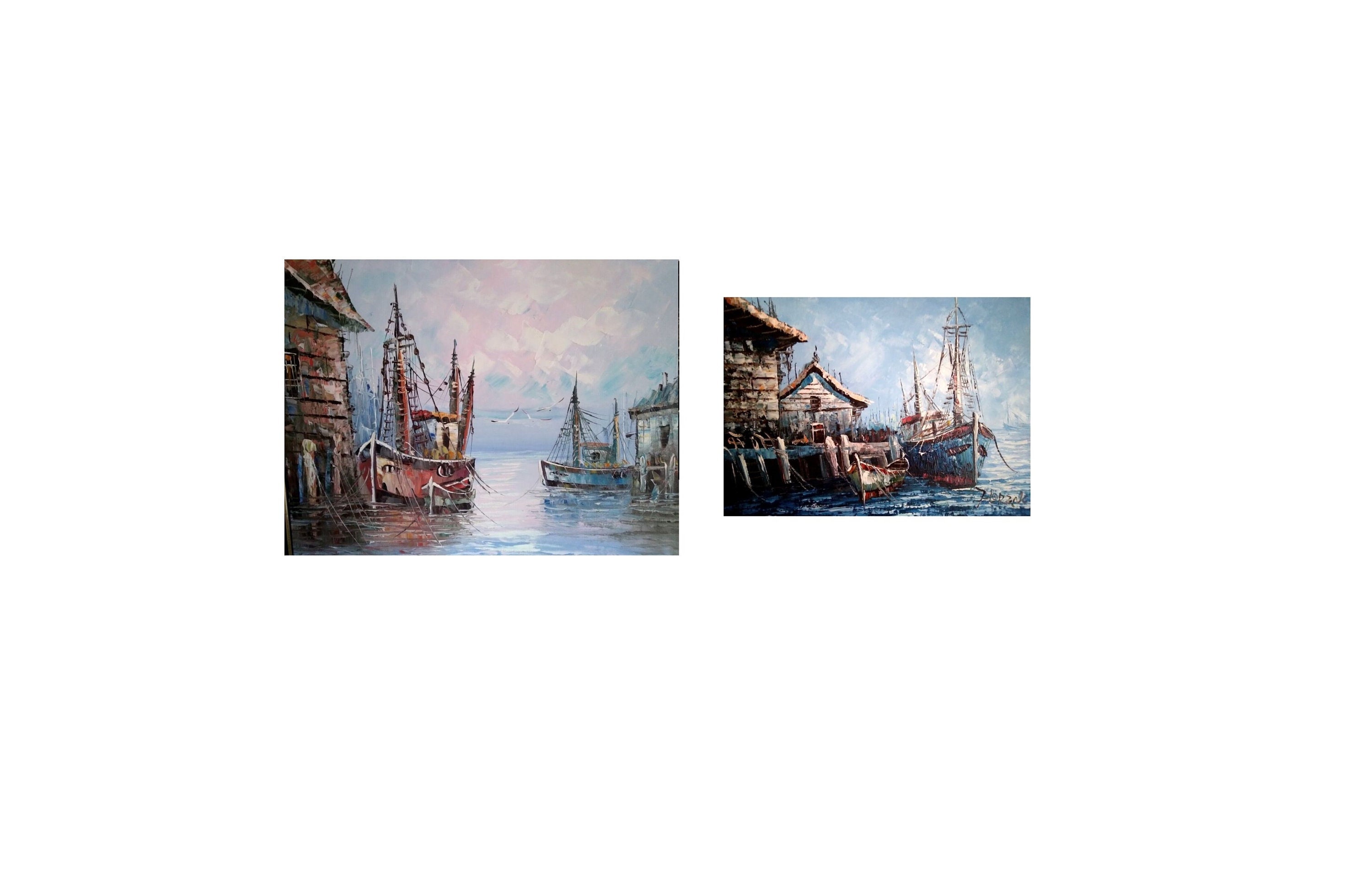 Pair Signed Nautical Oil-paintings on Canvas by Listed Artist - Etsy
