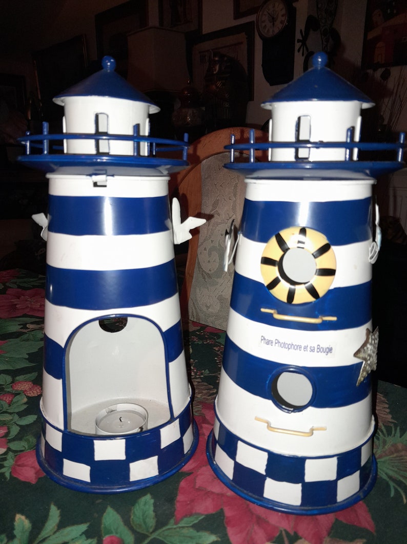 Metal Lighthouse Tealight Holder Home Decor 11.5 Collectible Tin VGC - Etsy