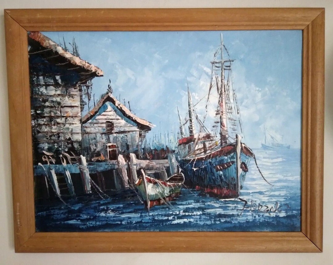 Pair Signed Nautical Oil-paintings on Canvas by Listed Artist Florence ...