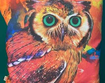 Handmade Maroon Owl Cushion - Etsy