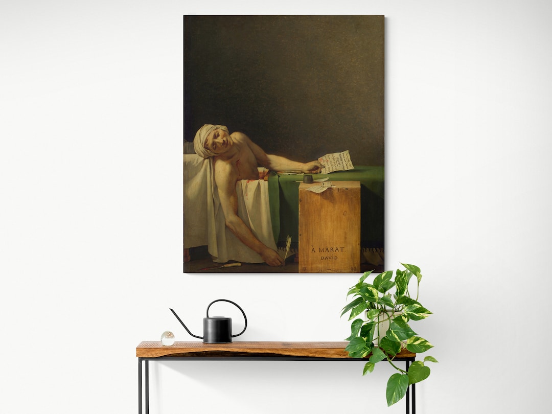 Death of Marat Fine Art Canvas Print by Jacques-louis David, History ...