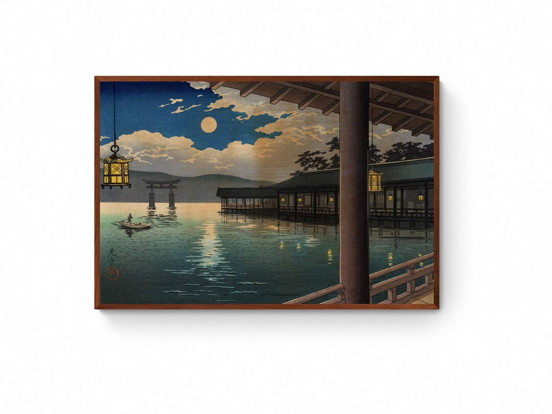 Japanese Art Print - Summer Moon at Miyajima by Tsuchiya Koitsu ...