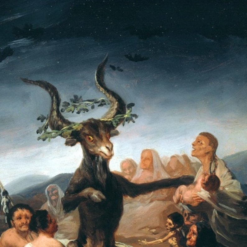 Witches' Sabbath Paintings by Francisco Goya, Black Devil Horned Goat ...